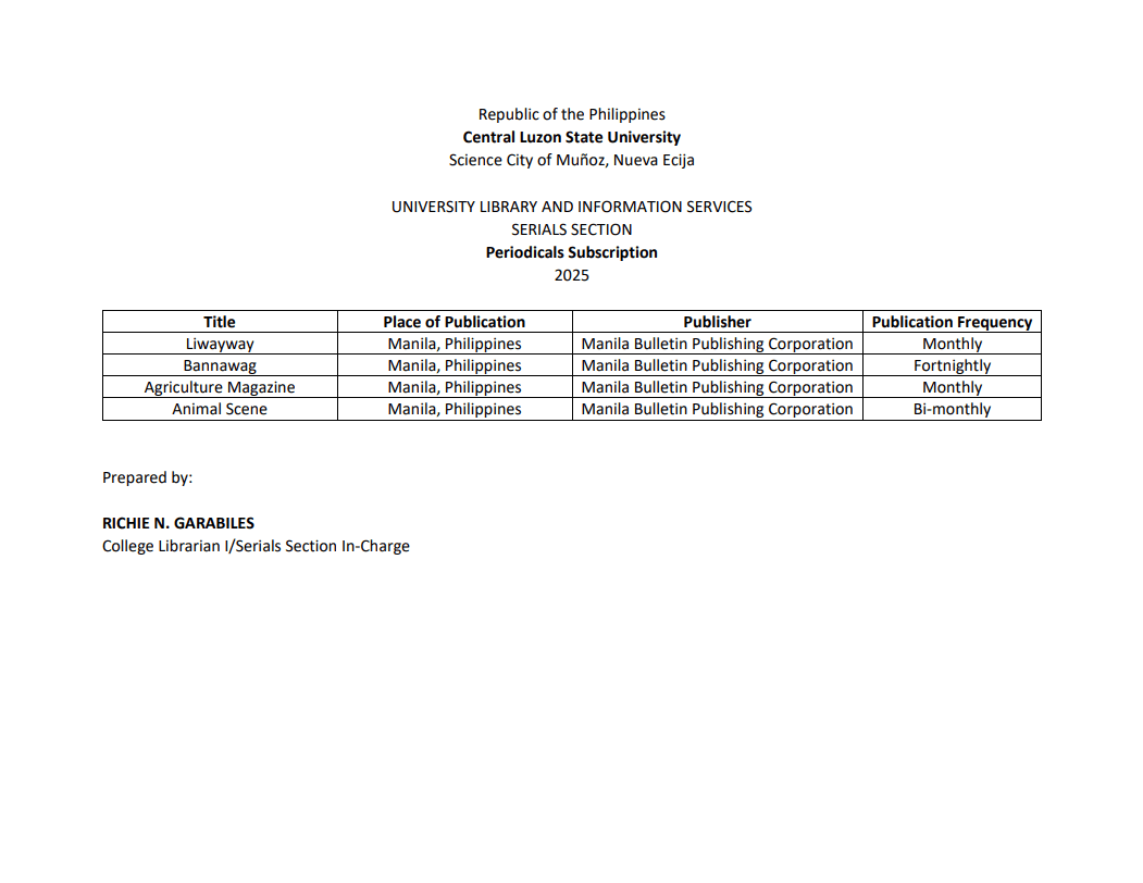 HOME | CLSU University Library